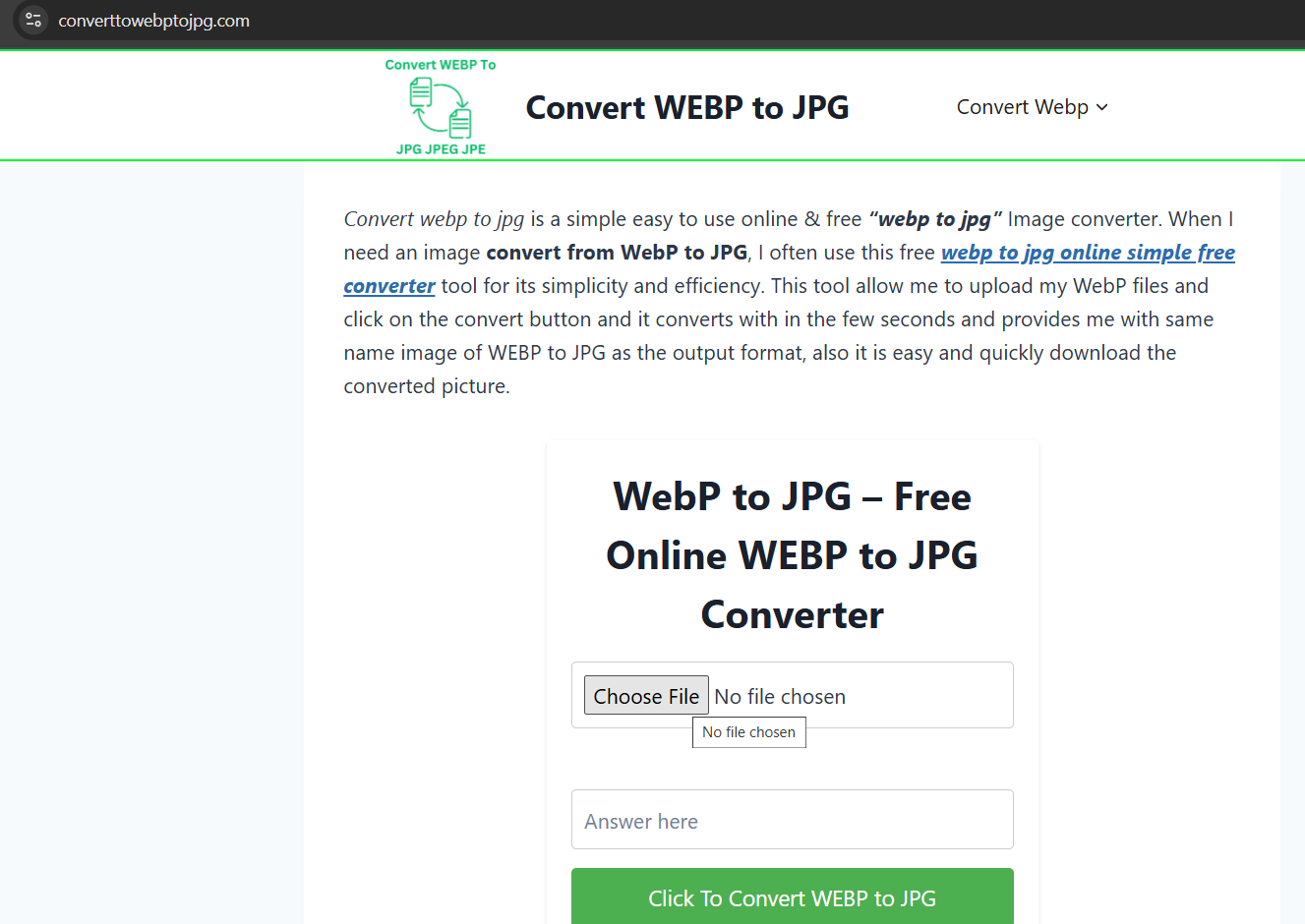 WEBP to JPG Converter – Free, Fast & Easy Online Tool